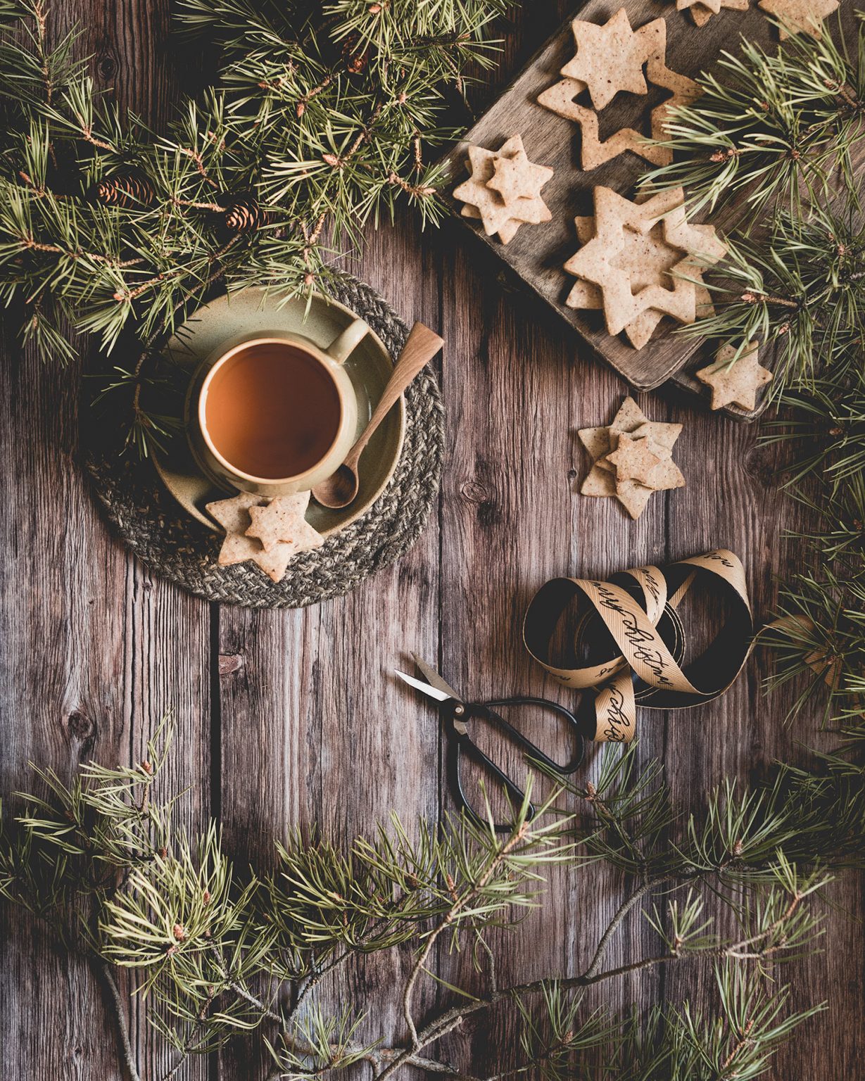 Hazelnut Star Cookies - Backgrounds by Barb